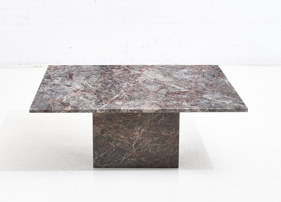 Italian Gray and Pink Travertine Coffee Table, 1970 at 1stDibs