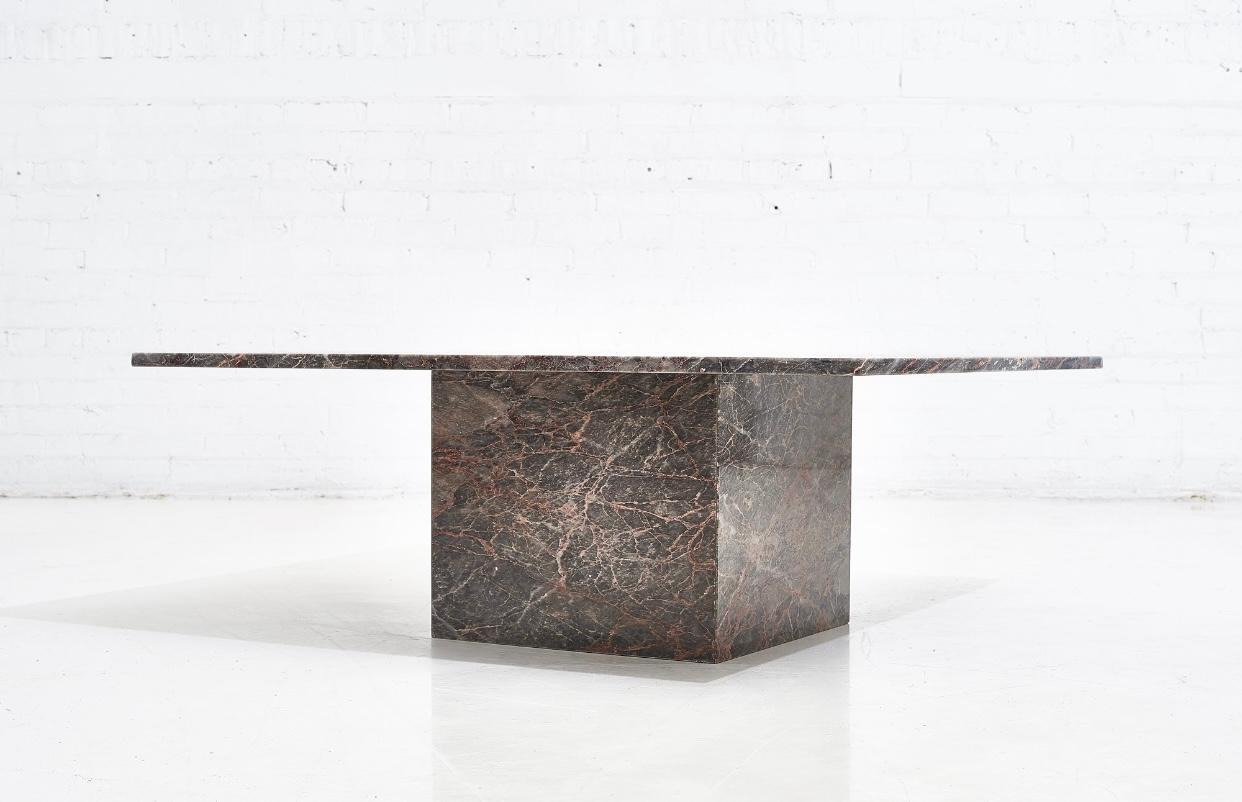 Italian Gray and Pink Travertine Coffee Table, 1970 at 1stDibs