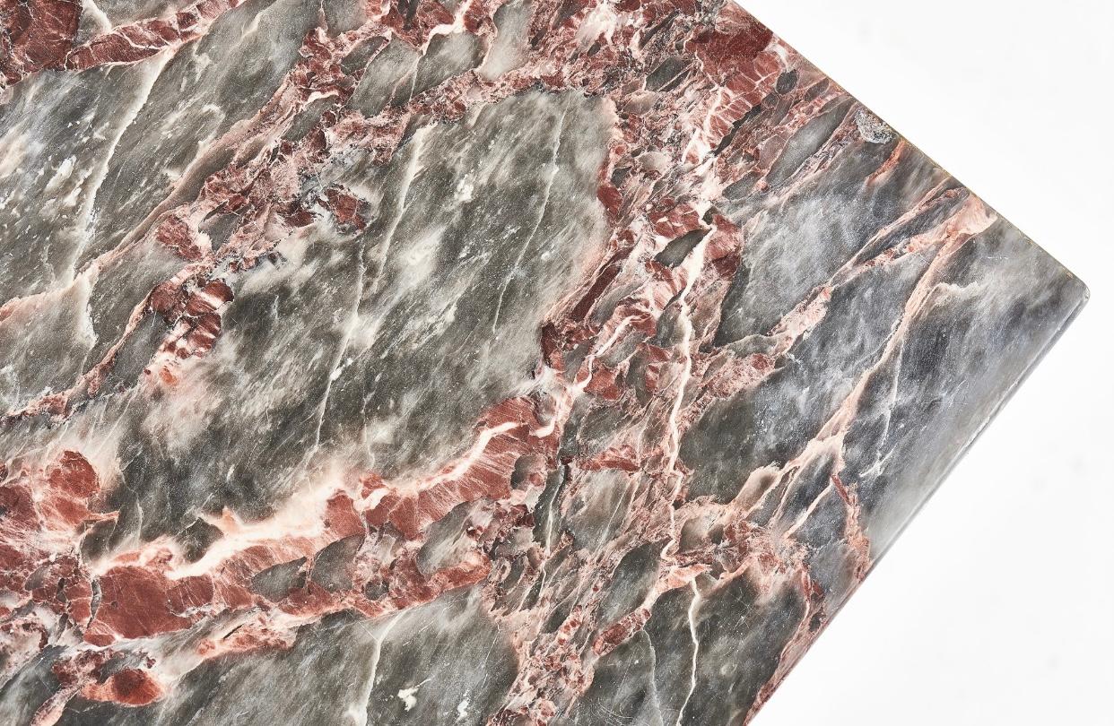 Italian Gray and Pink Travertine Coffee Table, 1970 at 1stDibs