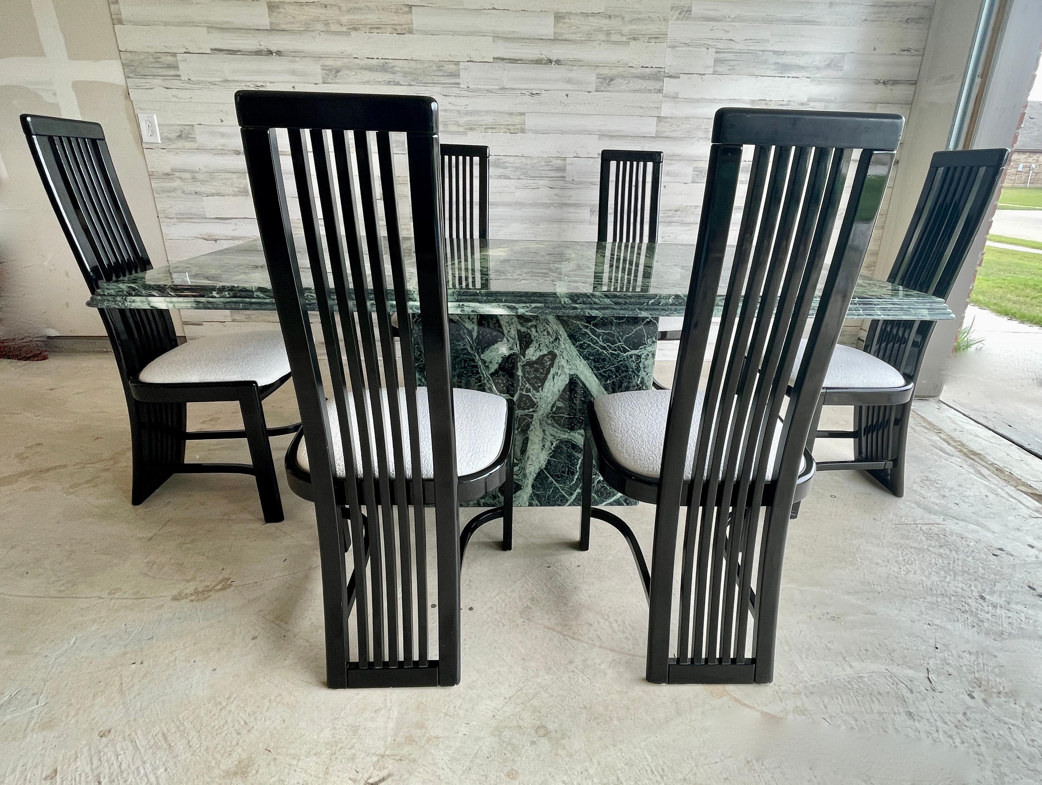 Italian Green Marble Dining Table For Sale at 1stDibs