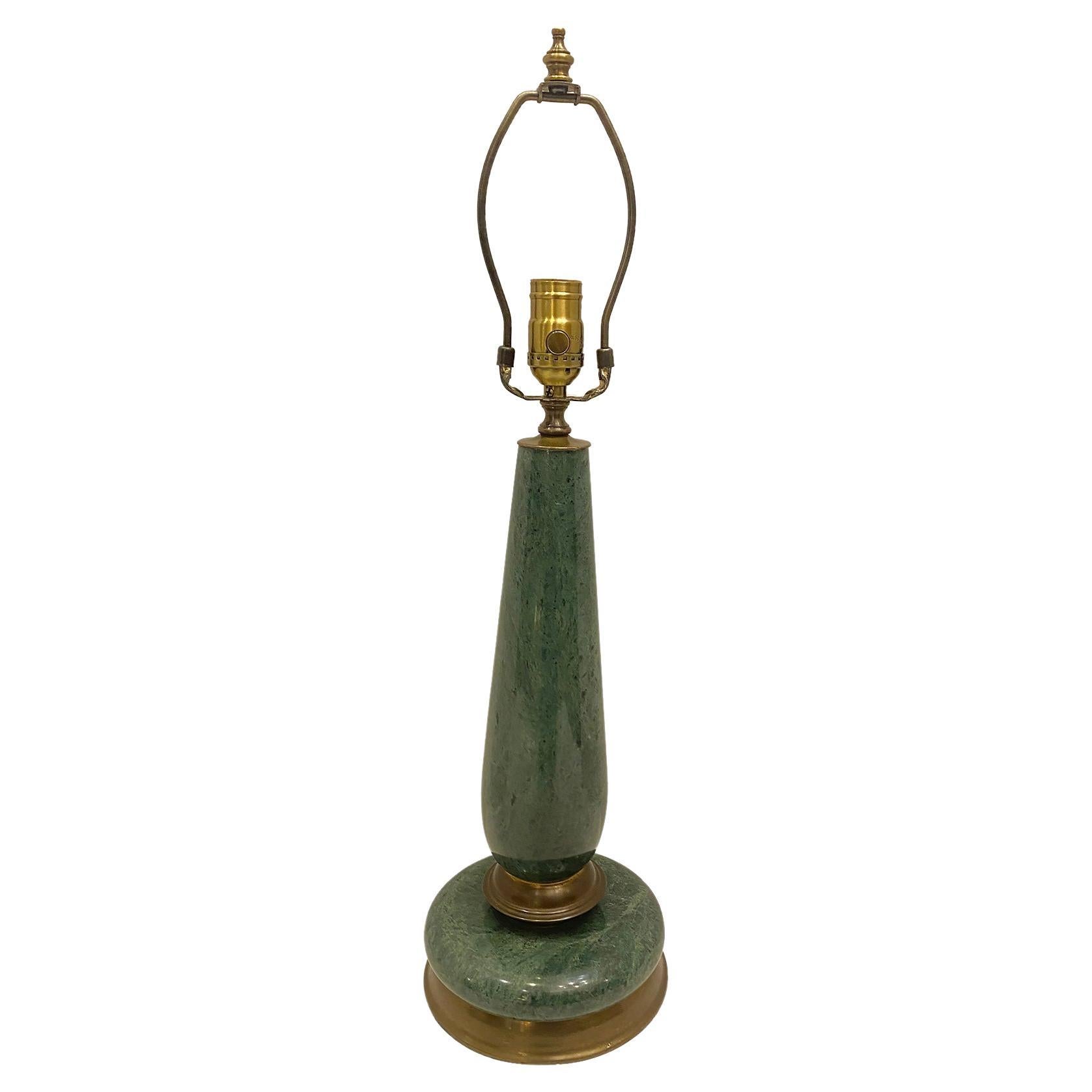Italian Green Marble Lamp For Sale at 1stDibs