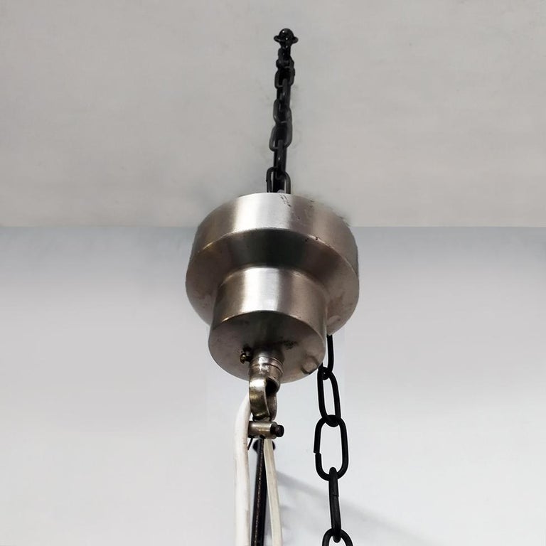 Italian Green Perspex and Chromed Steel Ceiling Lamp, 1970s For Sale at ...