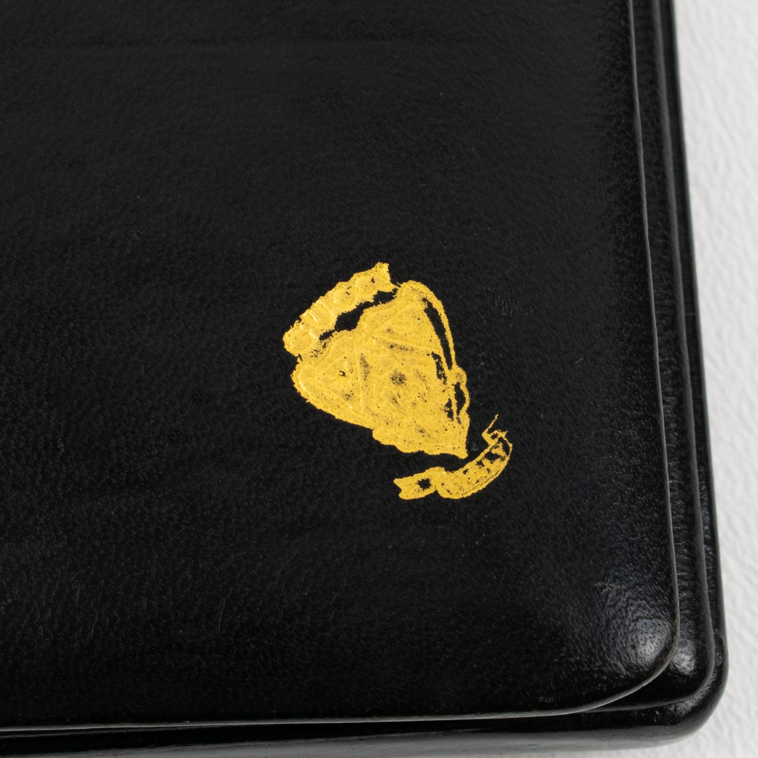 Italian Gucci Hand-Stitched Black Leather Picture Frame at 1stDibs