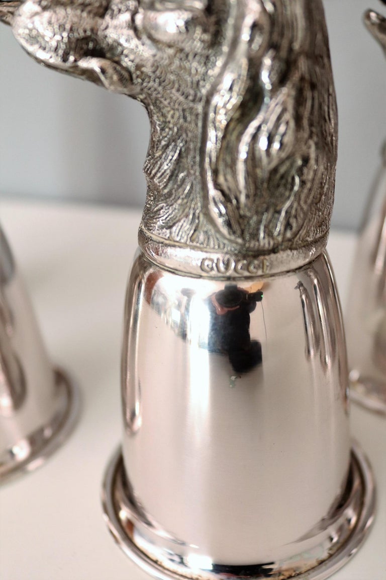 Italian Gucci Silver Plated Drinking Cups in Different Animal Shapes ...