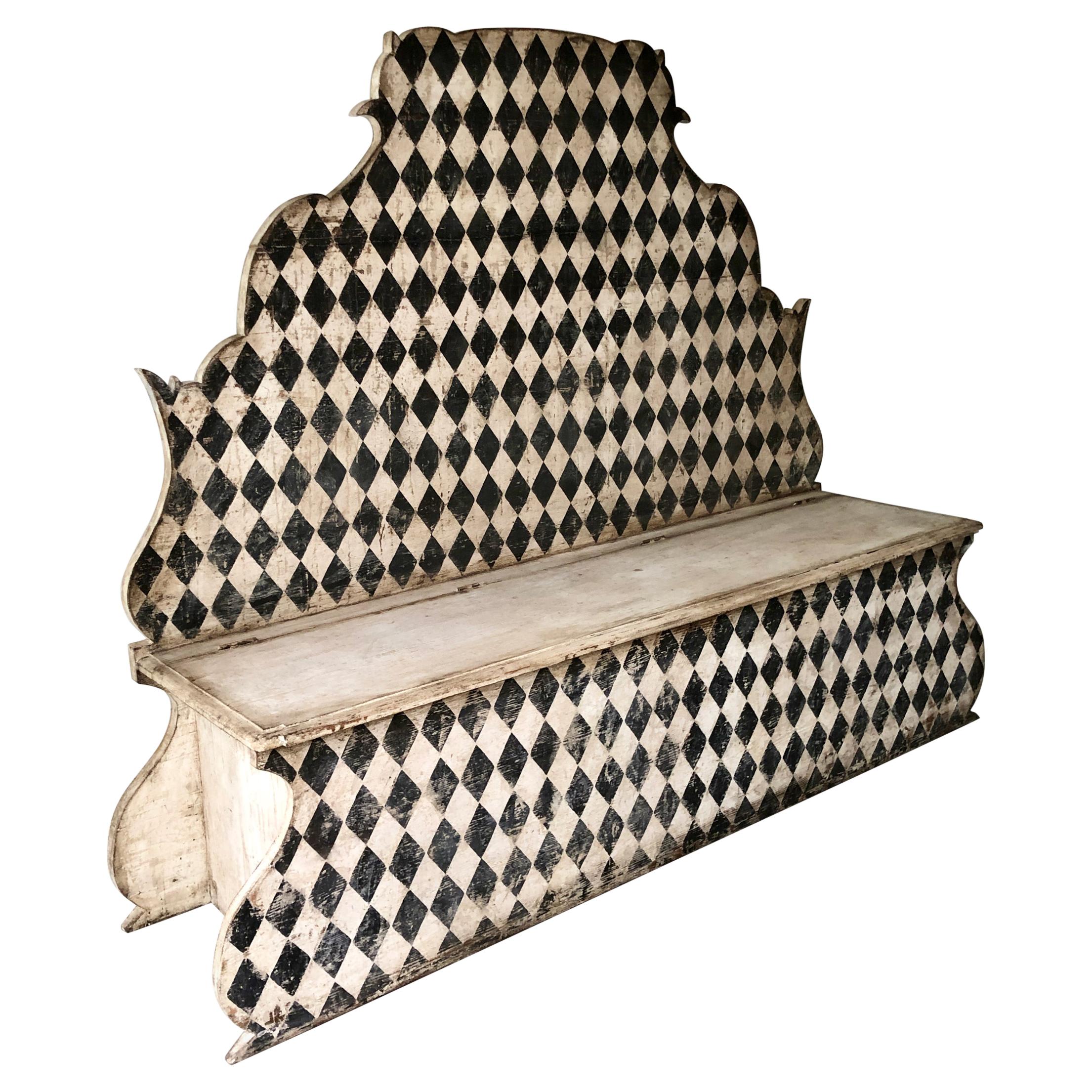 Scalloped Bench For Sale at 1stDibs