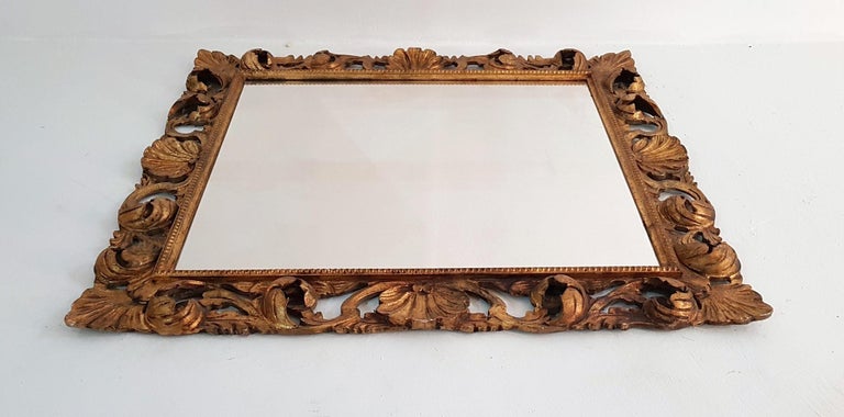 Italian Hand Carved Gilded Rococo Mirror at 1stDibs
