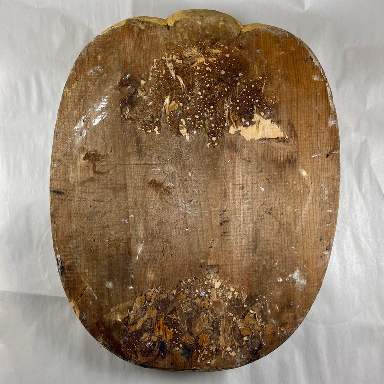 Italian Hand Carved Painted Wooden Coat of Arms Heraldic Crest Wall ...