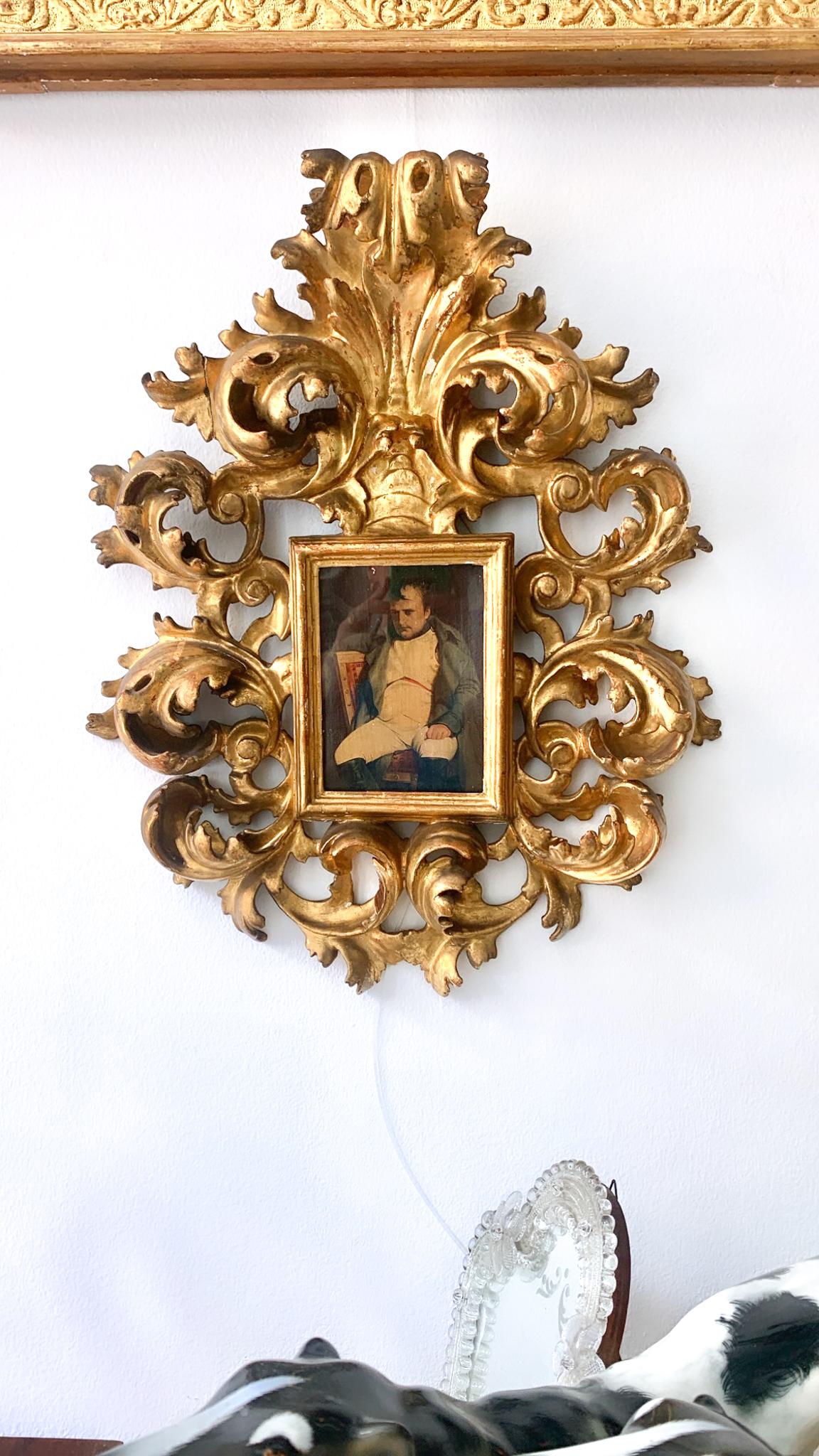Italian Hand-crafted Wooden and Pure Gold Frame from the 1800s For Sale ...