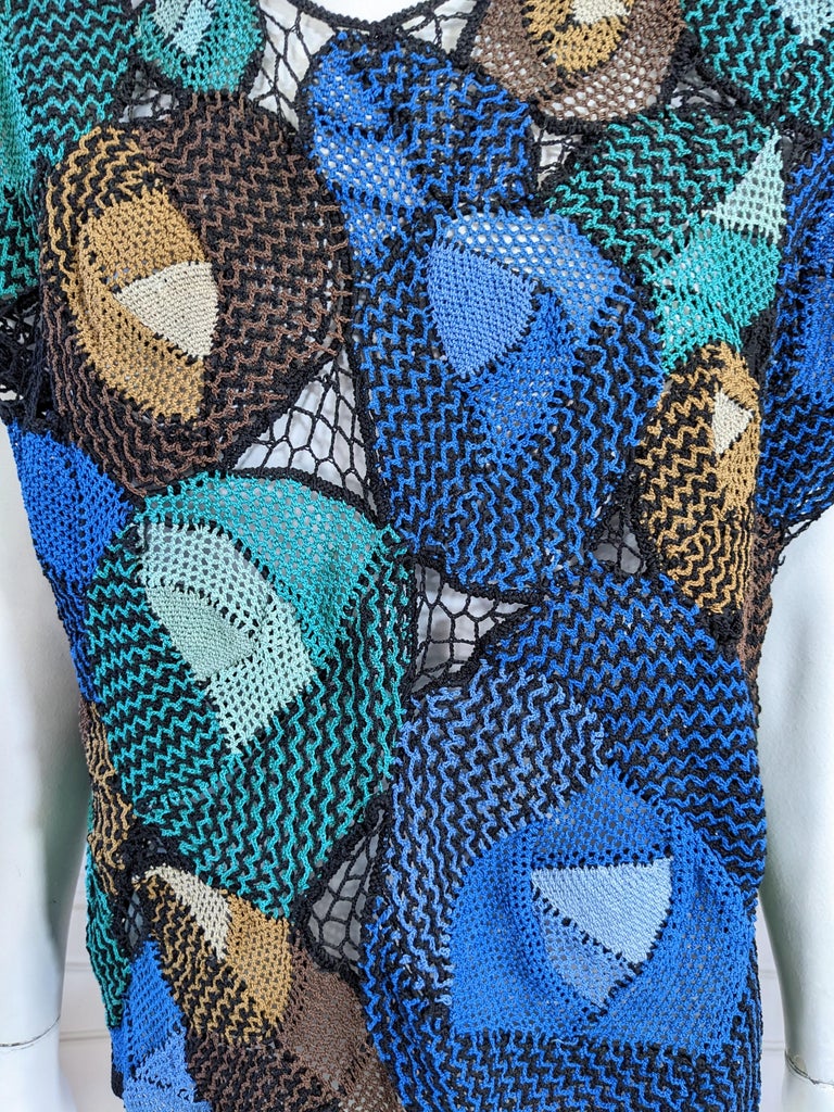 Italian Hand Crochet Deco Flower Top For Sale at 1stDibs