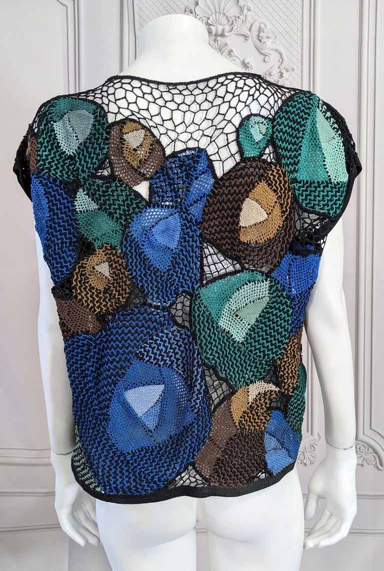 Italian Hand Crochet Deco Flower Top For Sale at 1stDibs