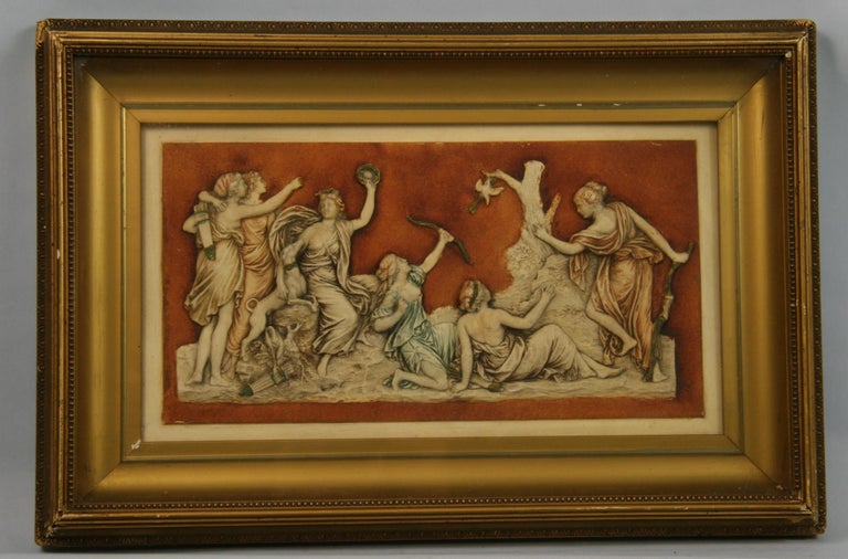 Antique Italian Mythological Figures Hand Painted Cast Gesso Wall ...