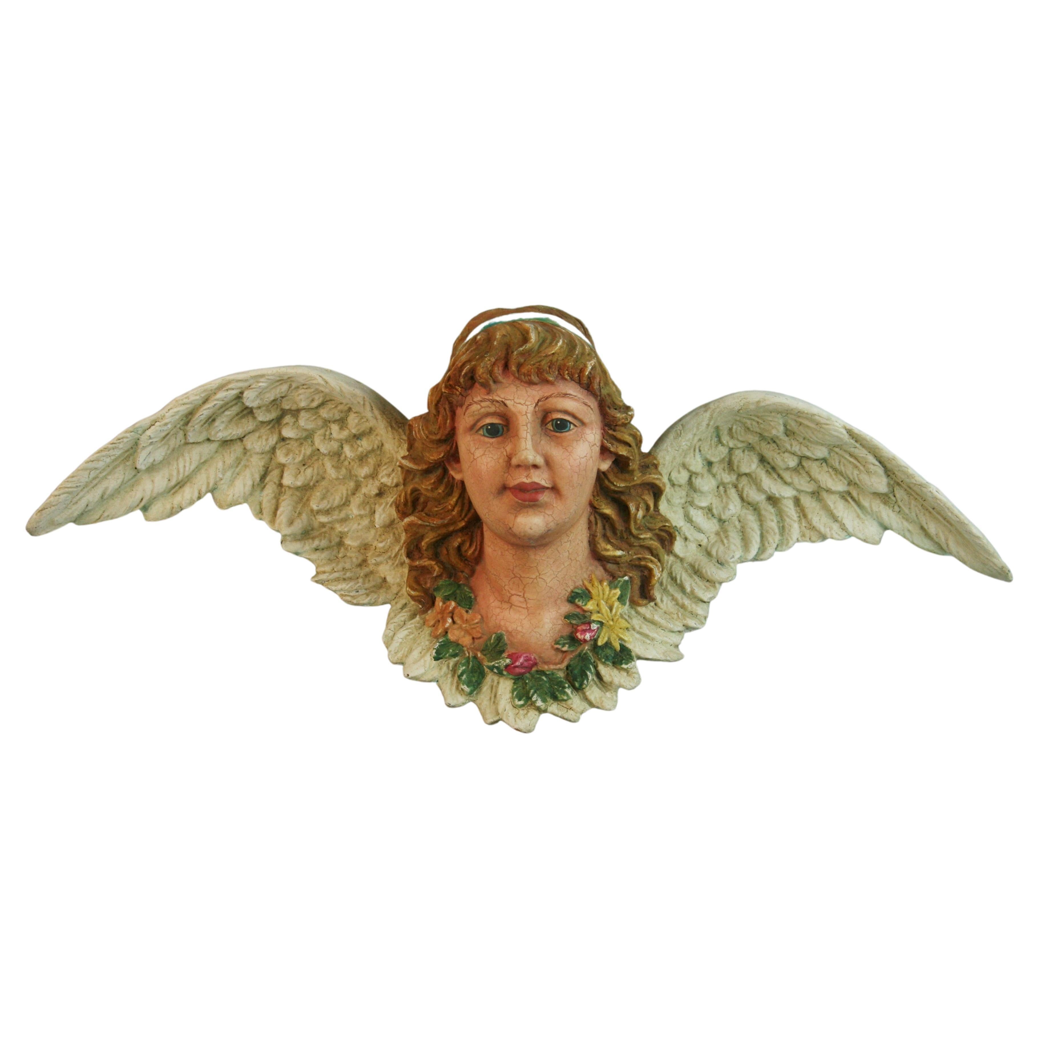 Italian Carved Wood Angel Head For Sale at 1stDibs