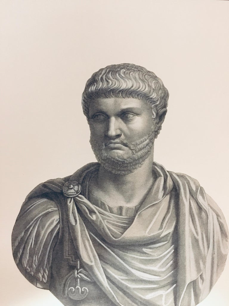 Italian HandPress Roman Emperor Print with Black Patinated Frame 1 of 2 ...