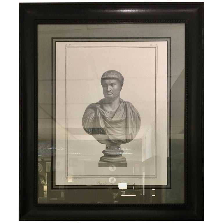 Italian HandPress Roman Emperor Print with Black Patinated Frame 1 of 2 ...