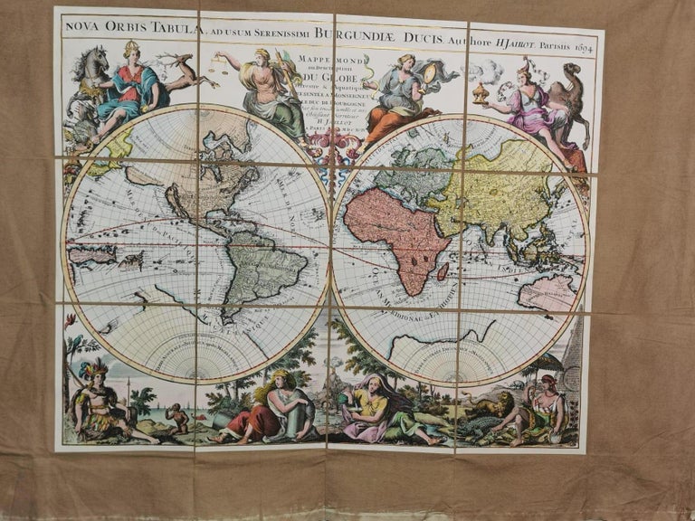 Italian Handcolored Old Map Reproduction Printed on Rough Canvas For ...