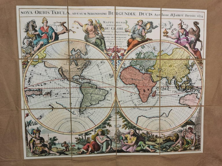 Italian Handcolored Old Map Reproduction Printed on Rough Canvas For ...