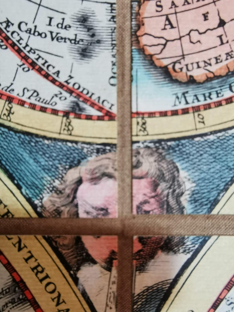 Italian Handcolored Old Map Reproduction Printed on Rough Canvas For ...