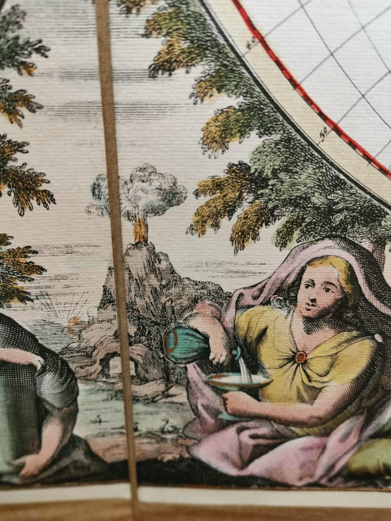 Italian Handcolored Old Map Reproduction Printed on Rough Canvas For ...