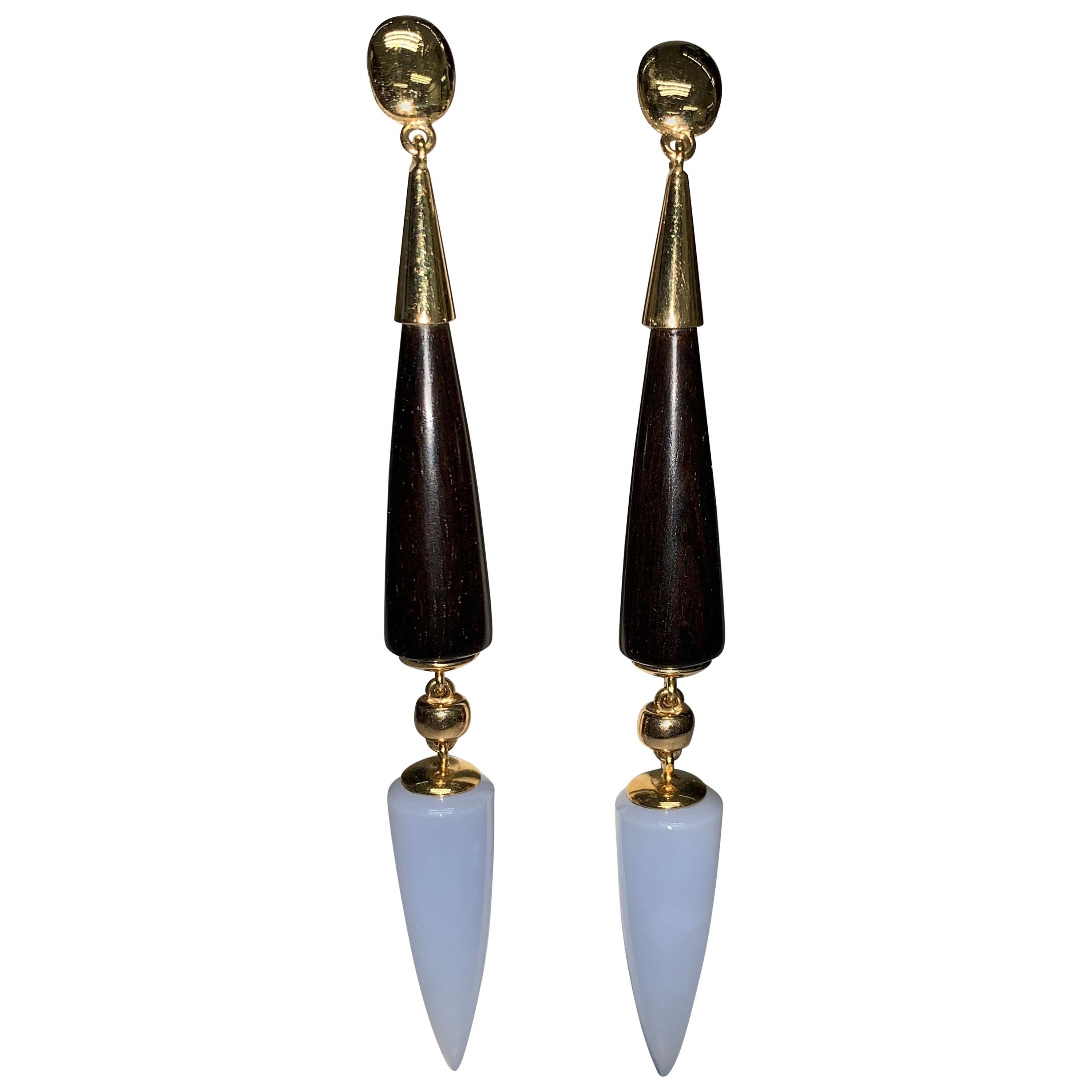 Georgian Earrings of Gold and Chalcedony at 1stDibs