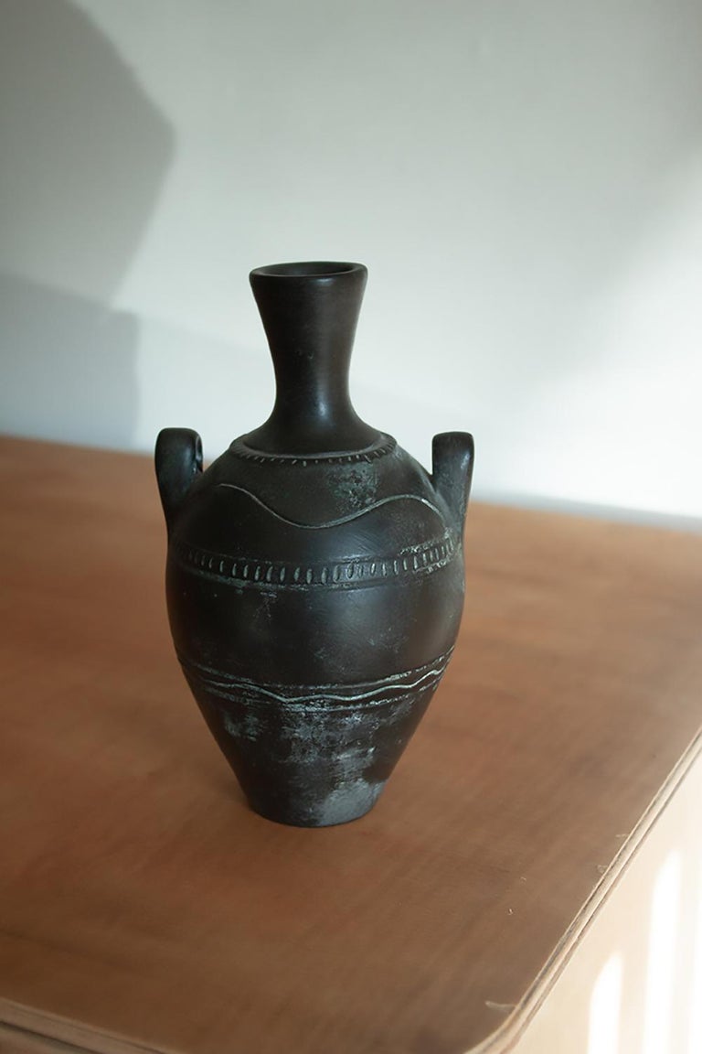 Amphore/vase en céramique noire italienne unique en son genre par G ...