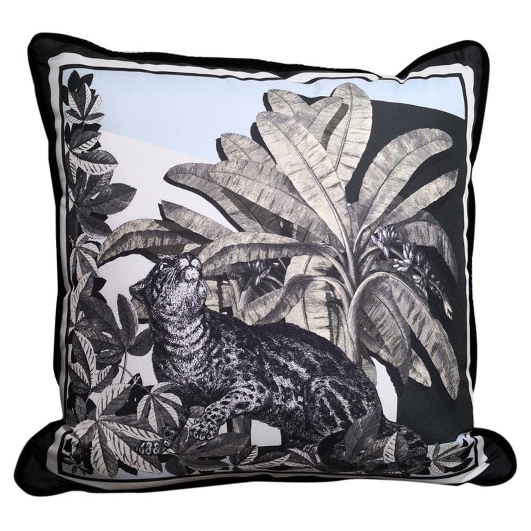 Italian Handmade Contemporary Style, "Black and Wild" Collection Pillow ...