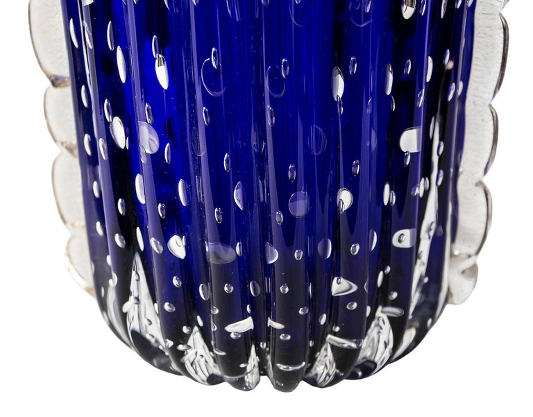 Italian Handmade Murano Glass Vase For Sale at 1stDibs