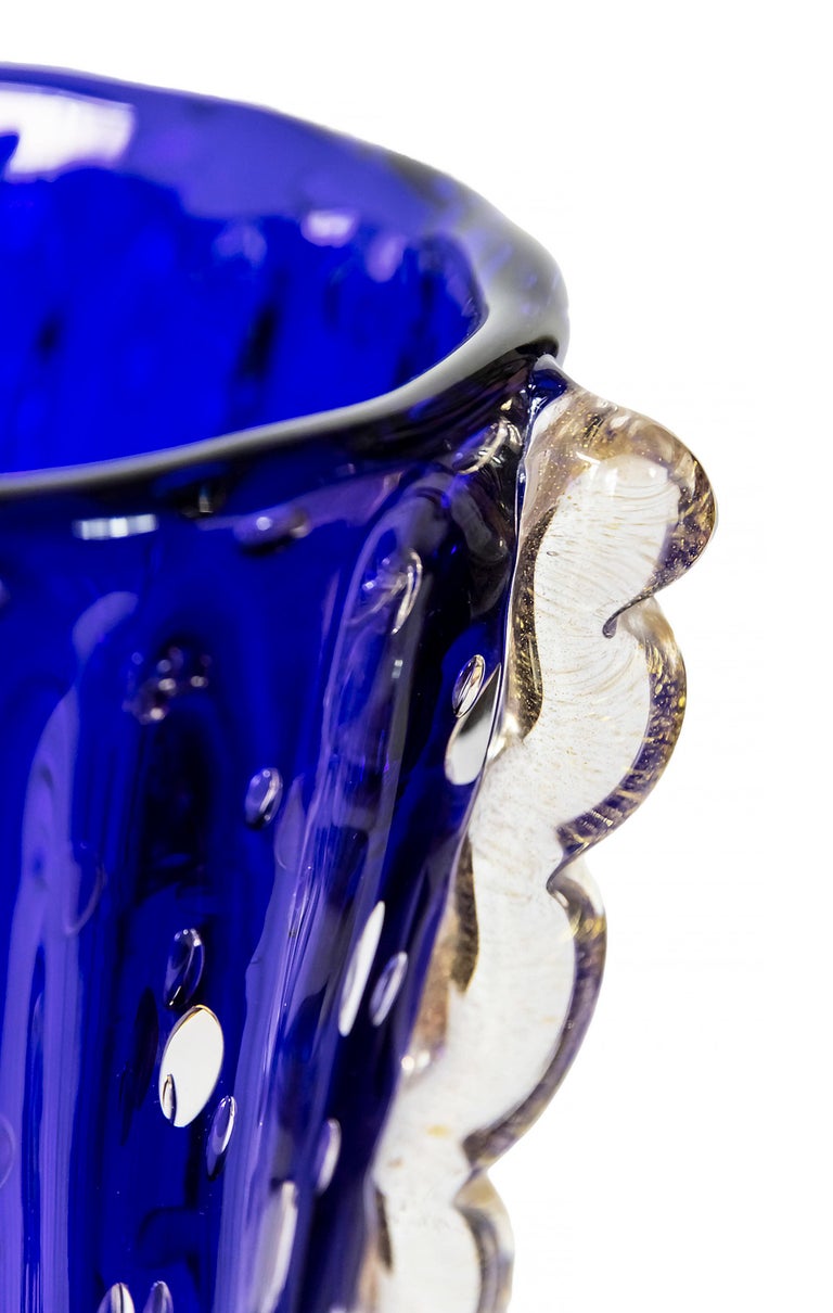 Italian Handmade Murano Glass Vase For Sale at 1stDibs
