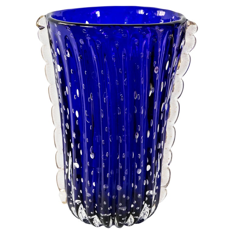 Italian Handmade Murano Glass Vase For Sale at 1stDibs