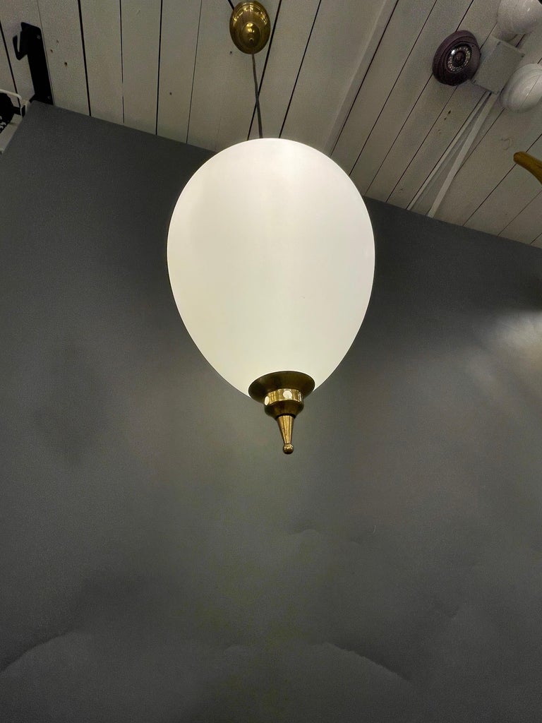 Italian Hanging Lamp in Brass and Murano Glass, circa 1950s For Sale at ...