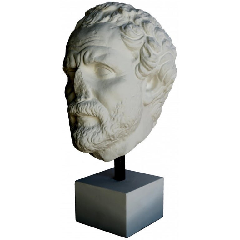ITALIAN HEAD OF DEMOSTENE in Plaster early 20th Century For Sale at 1stDibs