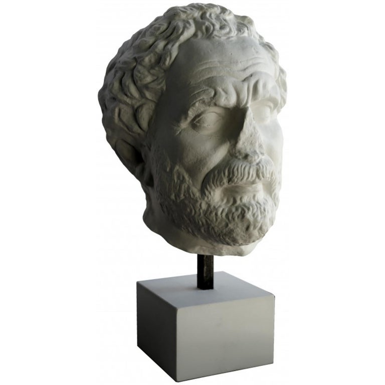 ITALIAN HEAD OF DEMOSTENE in Plaster early 20th Century For Sale at 1stDibs