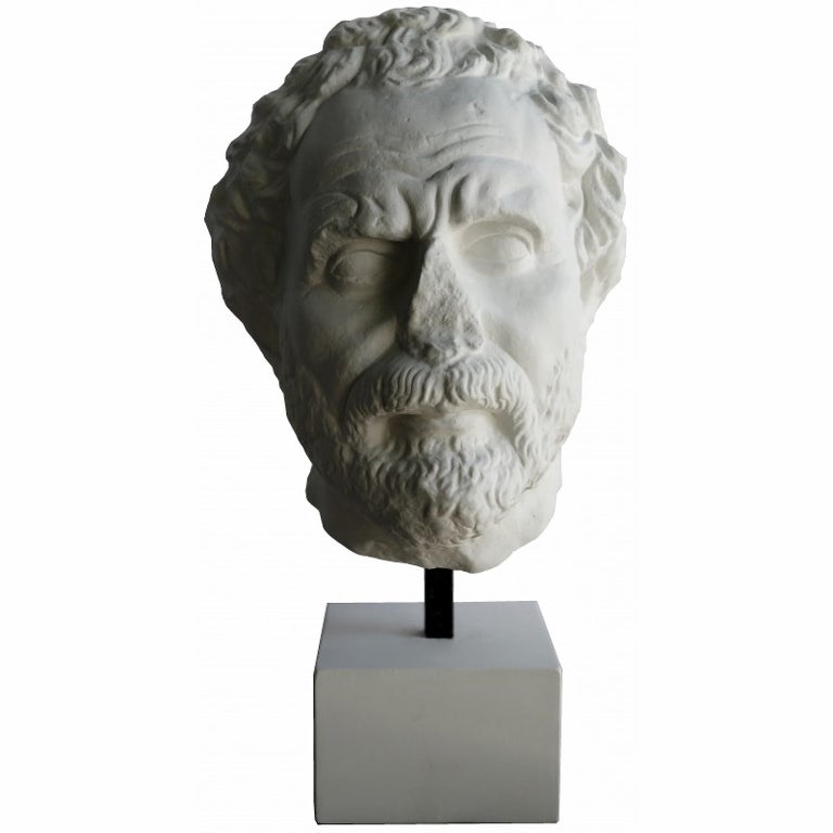 ITALIAN HEAD OF DEMOSTENE in Plaster early 20th Century For Sale at 1stDibs