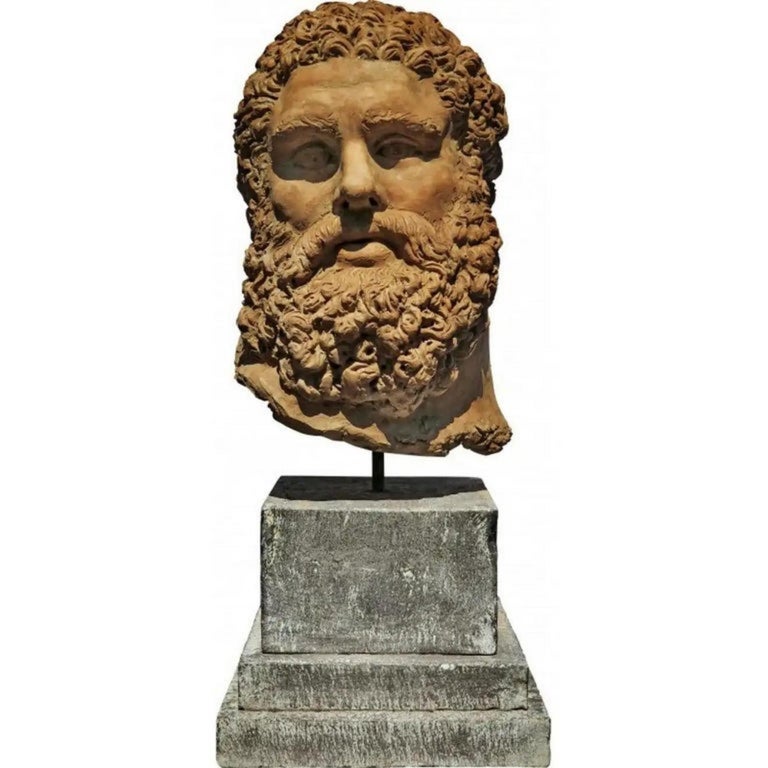Italian Head of the Farnese Hercules in Terracotta End 19th Century For ...