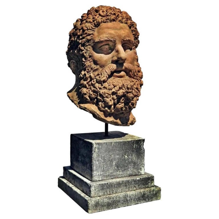 Italian Head of the Farnese Hercules in Terracotta End 19th Century For ...