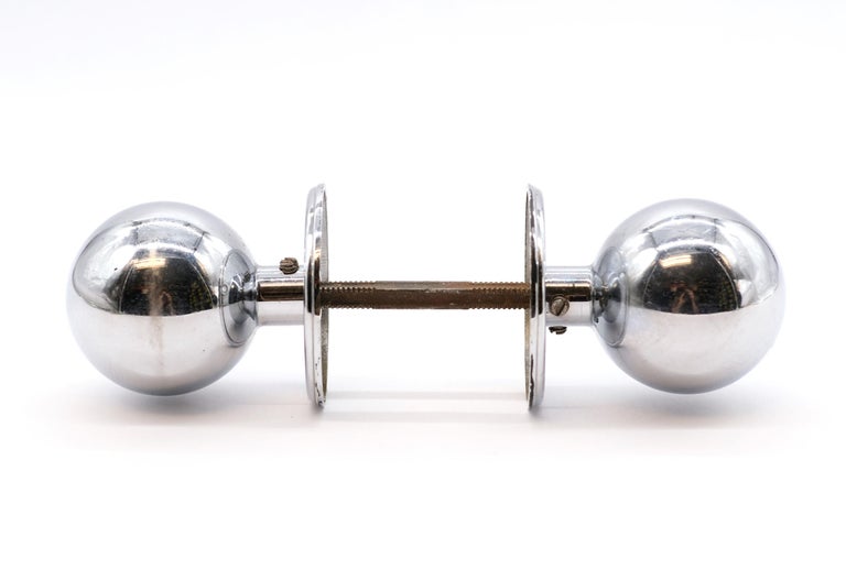 Italian Heavy Chrome Ball Door Knob Set Qty Available For Sale at 1stDibs
