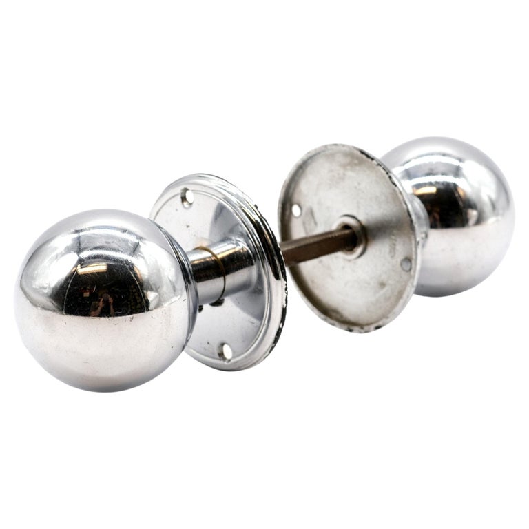 Italian Heavy Chrome Ball Door Knob Set Qty Available For Sale at 1stDibs