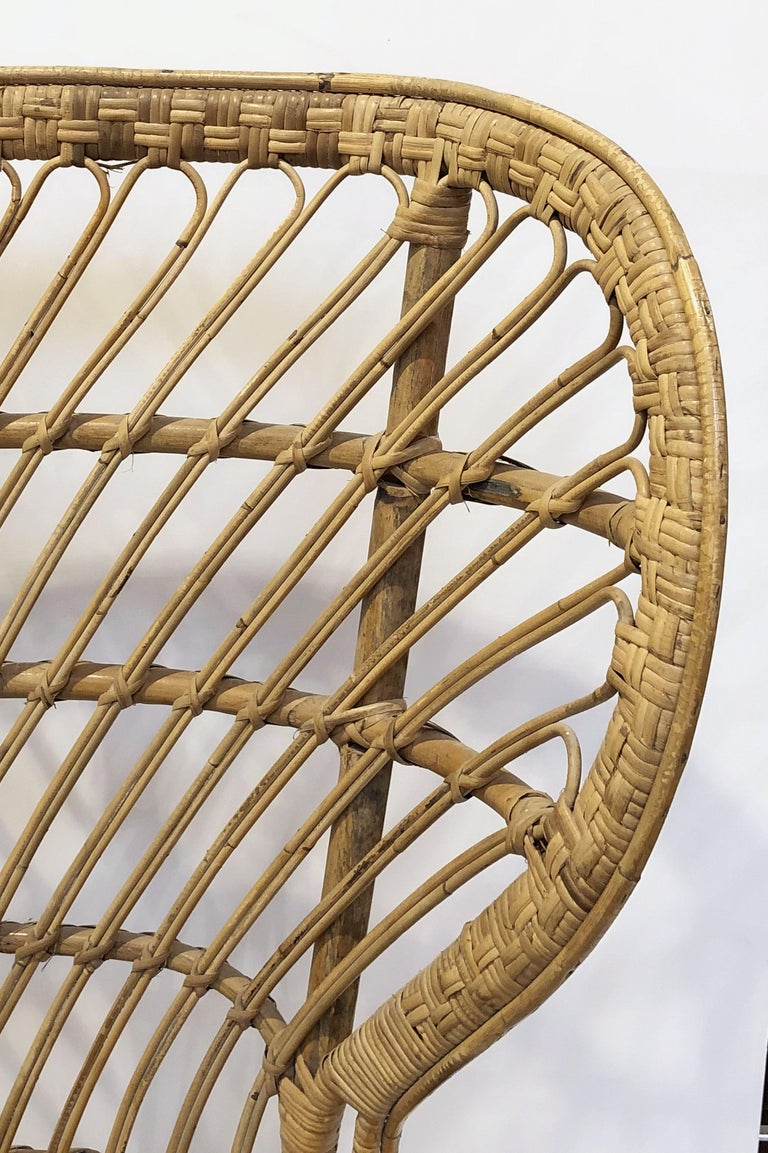 Italian High Wingback Armchair of Bamboo and Rattan at 1stDibs | rattan ...