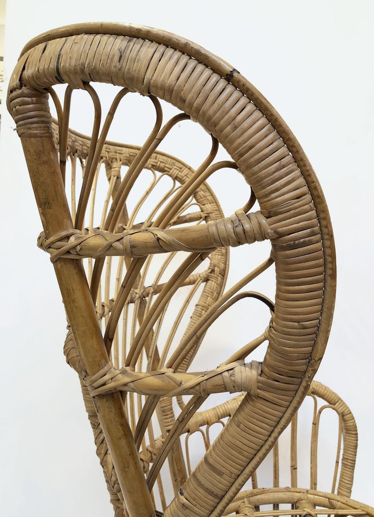 Italian High Wingback Armchair of Bamboo and Rattan at 1stDibs | rattan ...