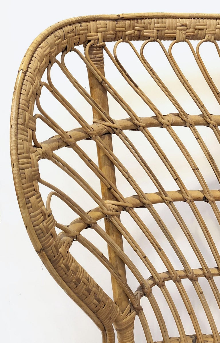 Italian High Wingback Armchair of Bamboo and Rattan at 1stDibs | rattan ...