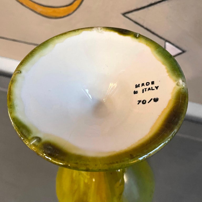 Italian Hollywood Regency Art Pottery Urn Shaped Vase For Sale at 1stDibs