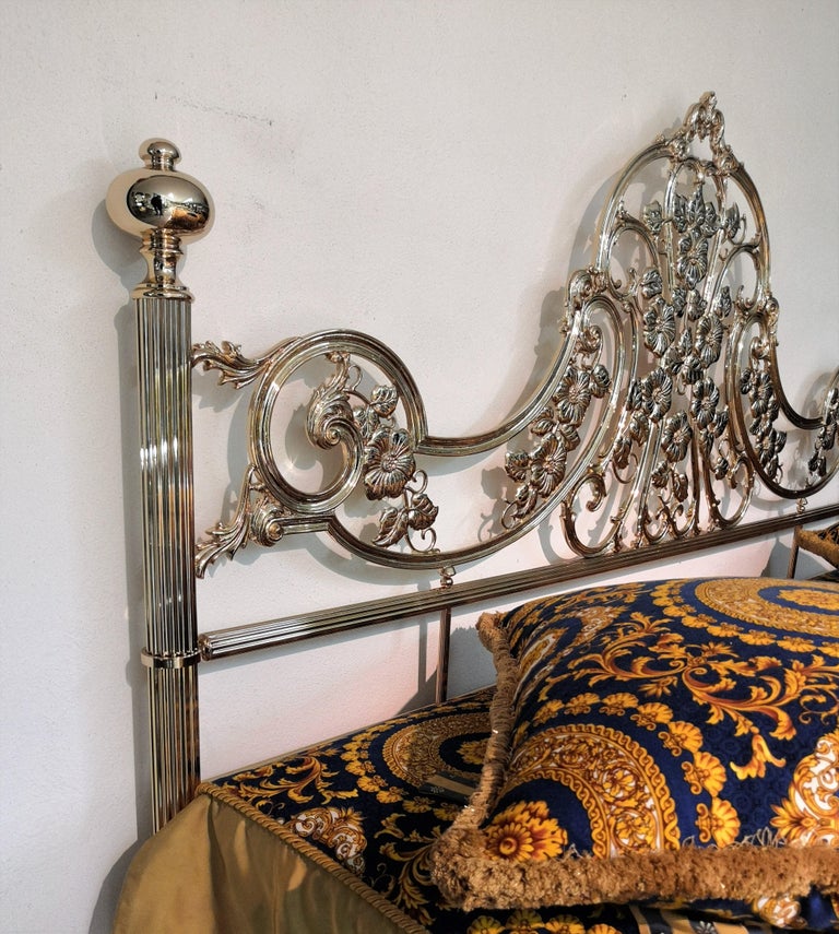 Italian Hollywood Regency Brass King Size Bed Frame, 1980s For Sale at ...