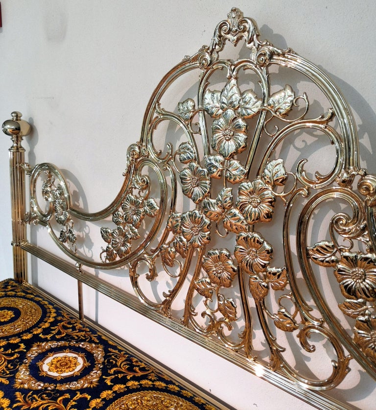Italian Hollywood Regency Brass King Size Bed Frame, 1980s For Sale at ...