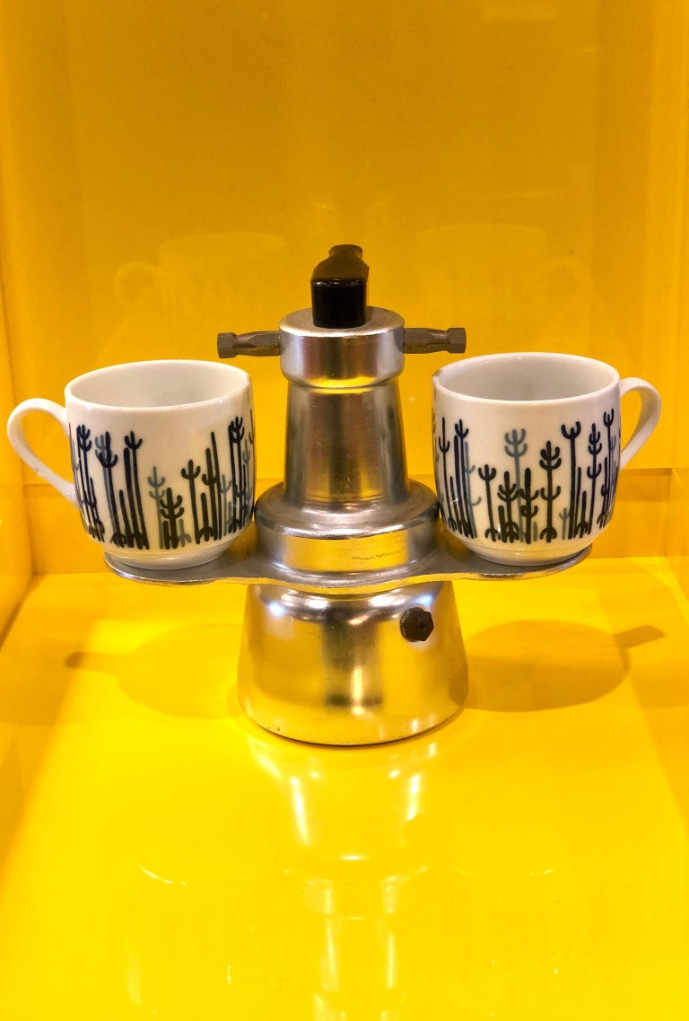 Italian Industrial Design Espresso Machine Stove Top Double Cup at 1stDibs