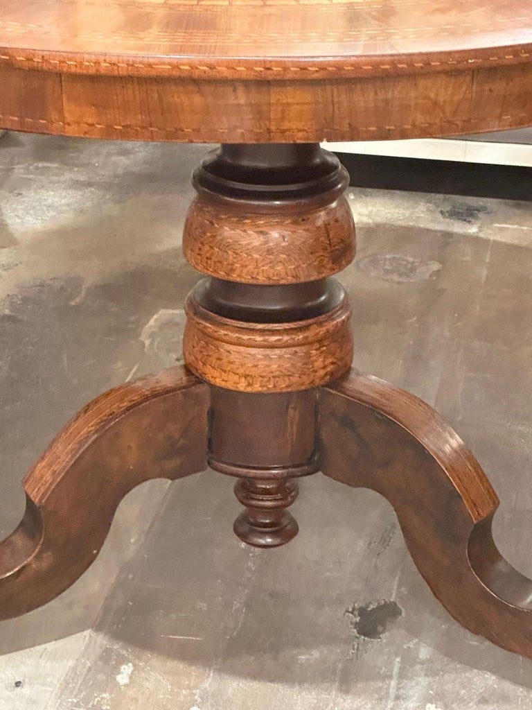 Italian Inlaid Walnut Center Table For Sale at 1stDibs