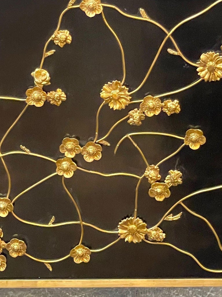 Italian Lacquered and Brass Flower Cabinet For Sale at 1stDibs