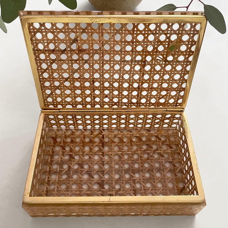 Italian Lacquered Cane Box For Sale at 1stDibs