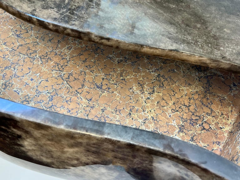 Italian Lacquered Goatskin Parchment Paper Bombay Chest by Aldo Tura ...