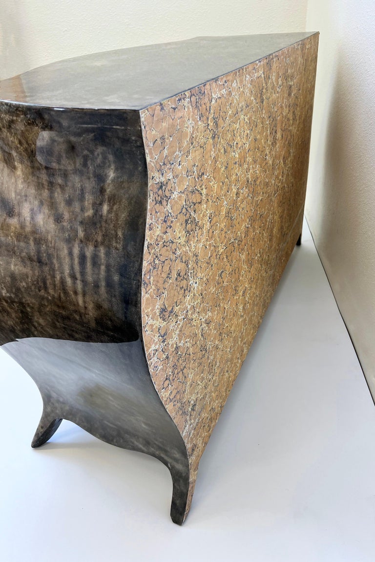 Italian Lacquered Goatskin Parchment Paper Bombay Chest by Aldo Tura ...