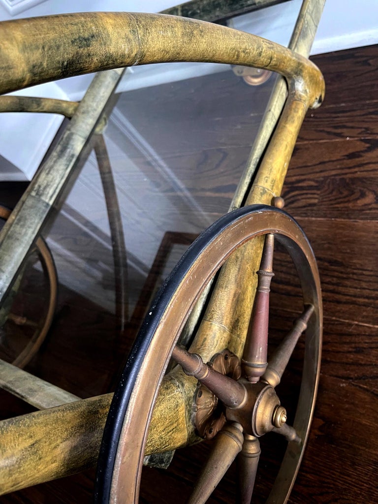 Italian Lacquered Goatskin Serving Bar Cart by Aldo Tura For Sale at ...