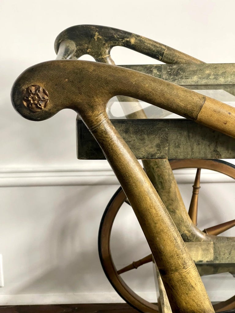 Italian Lacquered Goatskin Serving Bar Cart by Aldo Tura For Sale at ...